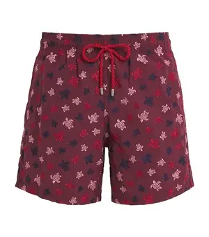 Vilebrequin Embroidered Turtle Mistral Swim Shorts Red