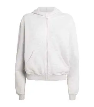 SKIMS Cotton-blend Fleece Classic Zip-up Hoodie - Grey