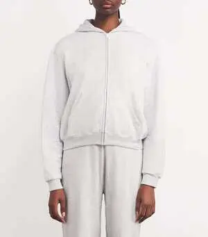SKIMS Cotton-blend Fleece Classic Zip-up Hoodie - Grey