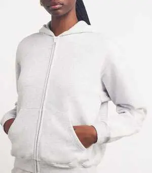 SKIMS Cotton-blend Fleece Classic Zip-up Hoodie - Grey