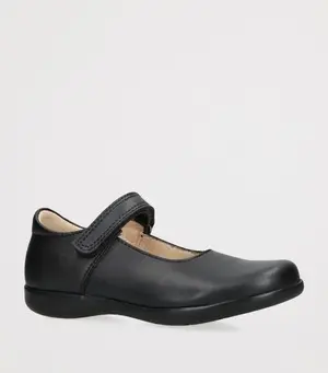Trotters Emily Leather School Shoes - Navy