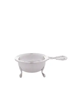 GREGGIO Georgian Plated Tea Strainer With Drip Bowl