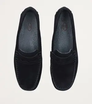 PAPOUELLI Suede Loafers - Navy