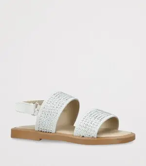 BABYWALKER Suede Crystal-embellished Open-toe Sandals