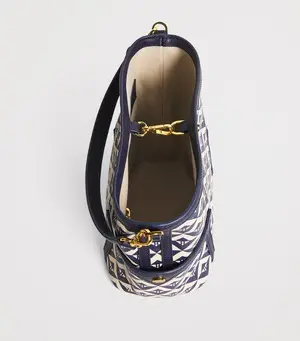 Harrods Coated Canvas Geometric Bucket Bag