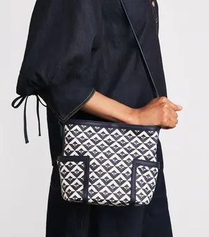 Harrods Coated Canvas Geometric Bucket Bag