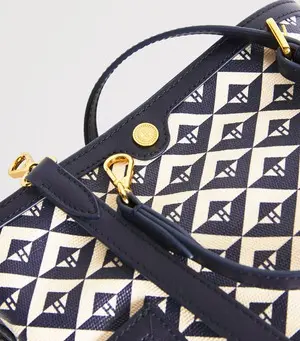 Harrods Coated Canvas Geometric Bucket Bag