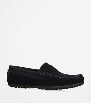 PAPOUELLI Leather Felix Loafers - Navy