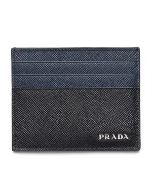 Prada Saffiano Leather Card Holder - Black