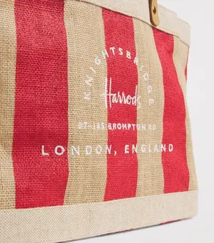 Harrods Small Canvas Stripe Knightsbridge Shopper Bag