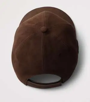 Prada Suede Baseball Cap - Brown