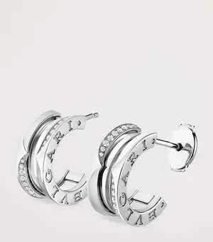 BVLGARI B.zero1 18-karat White Gold And Diamond Earrings