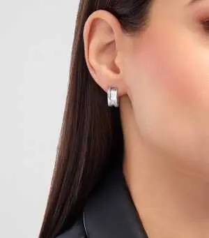 BVLGARI B.zero1 18-karat White Gold And Diamond Earrings