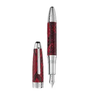Montblanc Platinum-plated Leather Meisterstück Fountain Pen - Silver