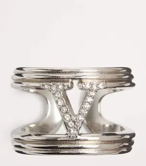 Valentino Garavani Crystal Vlogo Ring