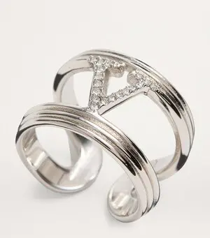 Valentino Garavani Crystal Vlogo Ring