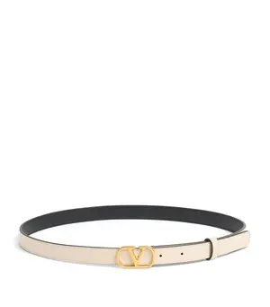 Valentino Garavani Valentino Garavani VLogo Signature Leather Belt Ivory