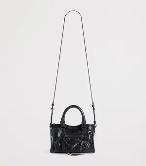 Balenciaga Nano Leather Top-handle Bag - Black