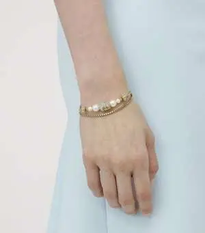 Alexander McQueen Faux Pearl And Skull Bracelet