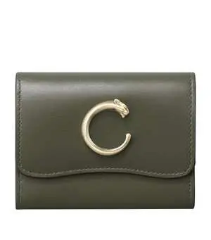 Cartier Mini Leather Panthère De Wallet - Green