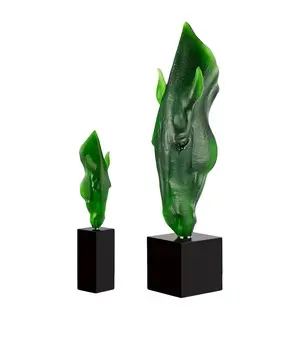 Lalique X Nic Fiddian- Still Water Sculpture - Green