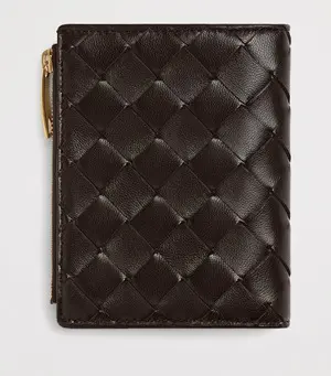 Bottega Veneta Leather Intrecciato Bifold Card Holder