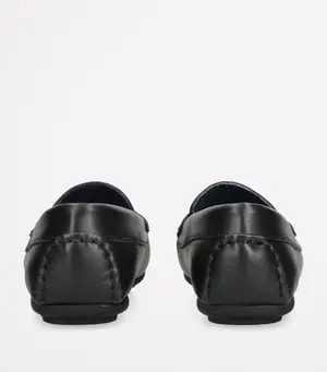 PAPOUELLI Leather Felix Loafers - Navy