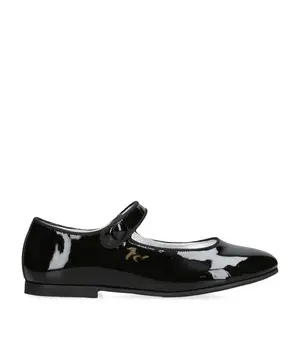 PAPOUELLI Patent Leather Mary Janes - Black