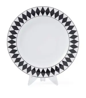 Prada Set Of 2 Chequerboard Dinner Plates - White
