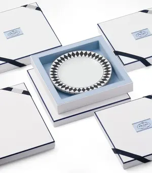 Prada Set Of 2 Chequerboard Dinner Plates