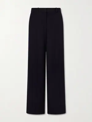 THE ROW Dender Wool Wide-leg Trousers - Blue