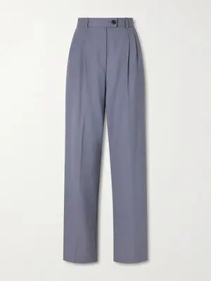 THE ROW Ragnar Pleated Wool Straight-leg Trousers