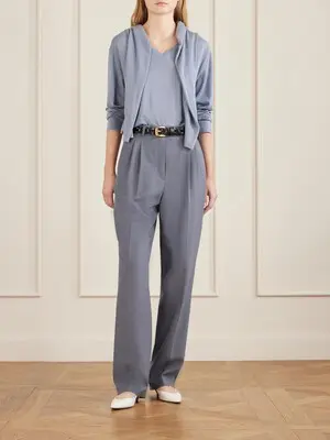 THE ROW Ragnar Pleated Wool Straight-leg Trousers