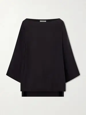 THE ROW Junia Oversized Linen Boatneck Blouse