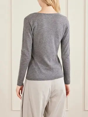 THE ROW Nezena Cashmere Sweater - Gray