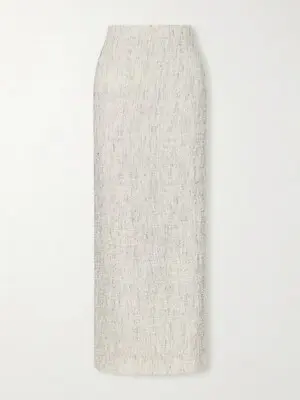 THE ROW Linen And Silk-blend Gauze Midi Skirt - Gray