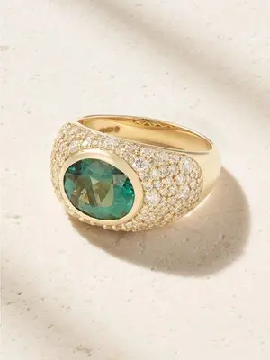 MARLO LAZ La Salina 14kt Gold Indicolite And Diamond Ring - Blue