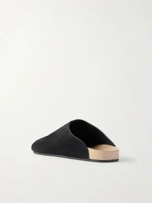 THE ROW Hudson Suede Flats - Black
