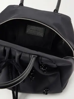 Simone Rocha Leather-trimmed Embellished Shell Tote
