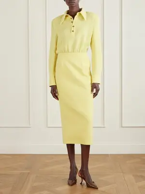 WILLY CHAVARRIA Wool Midi Shirt Dress - Yellow
