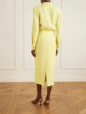 WILLY CHAVARRIA Wool Midi Shirt Dress - Yellow