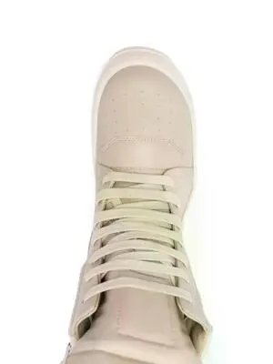 Rick Owens High-top Sneakers With Padded Details And Side Zip - Neutrals
