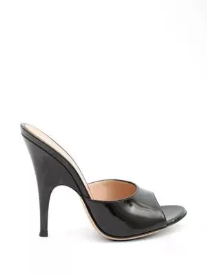 GIANVITO ROSSI Patent Leather Mules - Black