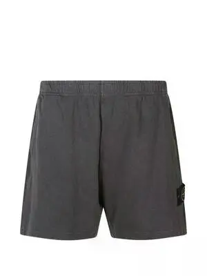 Stone Island Logo Patch Cotton Fleece Shorts