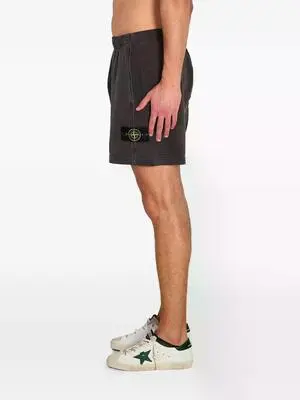 Stone Island Logo Patch Cotton Fleece Shorts