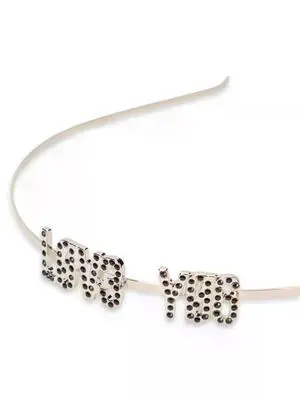 Red Valentino Lettering Crystal Embellished Headband