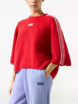 American Vintage Striped Sleeve Knit Top