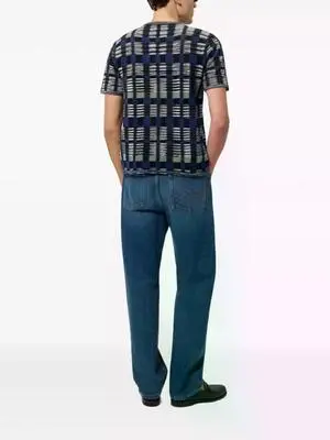 Missoni Crew-neck Cotton T-shirt With Check Pattern