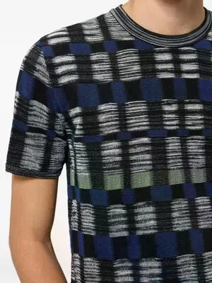 Missoni Crew-neck Cotton T-shirt With Check Pattern