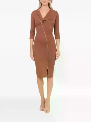 ROSERRY Zip-fastening Midi Dress - Brown